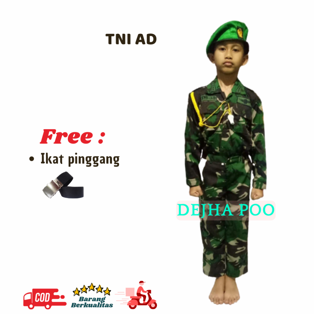 HIJAU Tni AD Uniforms LORENG Boys' Professional Clothes TNI AD Suits ...