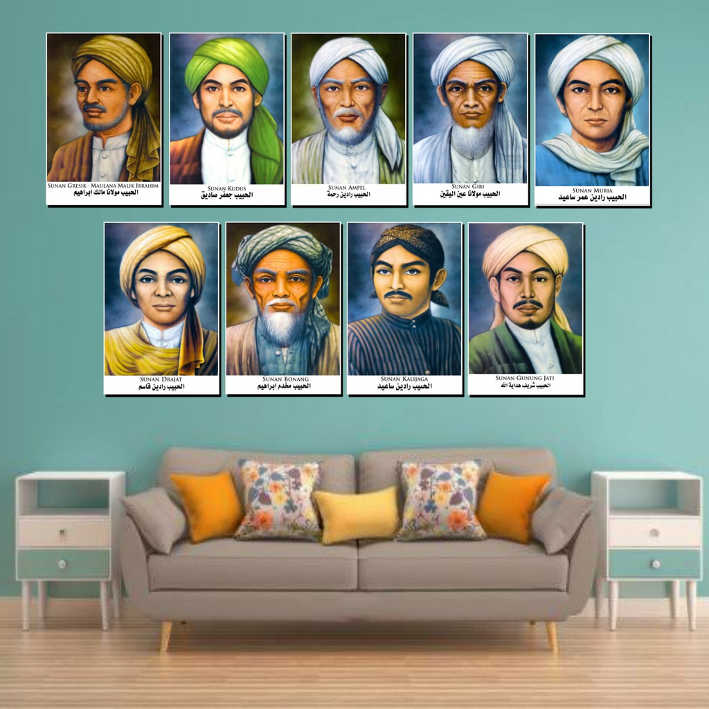 HIASAN DINDING WALISONGO POSTER|POSTER OF 9 SUNAN WALISONGO|ISLAMIC ...