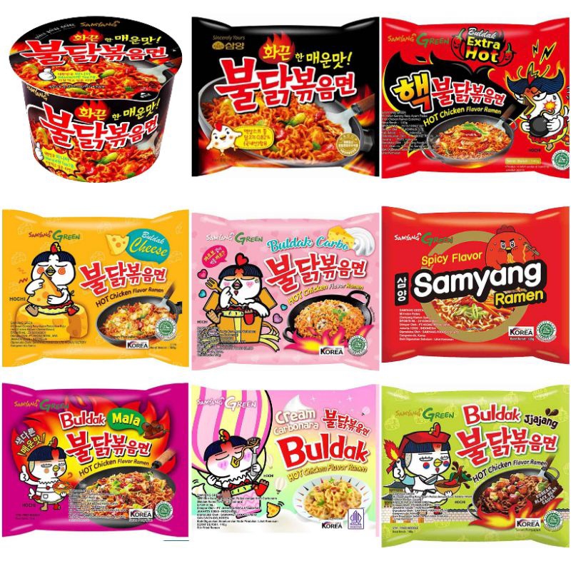 Samyang Assorted Instant Noodles hot Chicken Ramen Original cup buldak ...