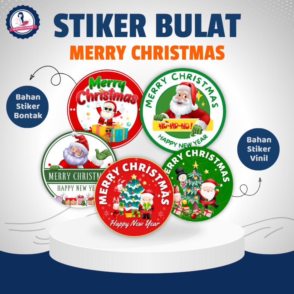 Merry christmas Round Sticker/christmas Jar Sticker/custom christmas ...