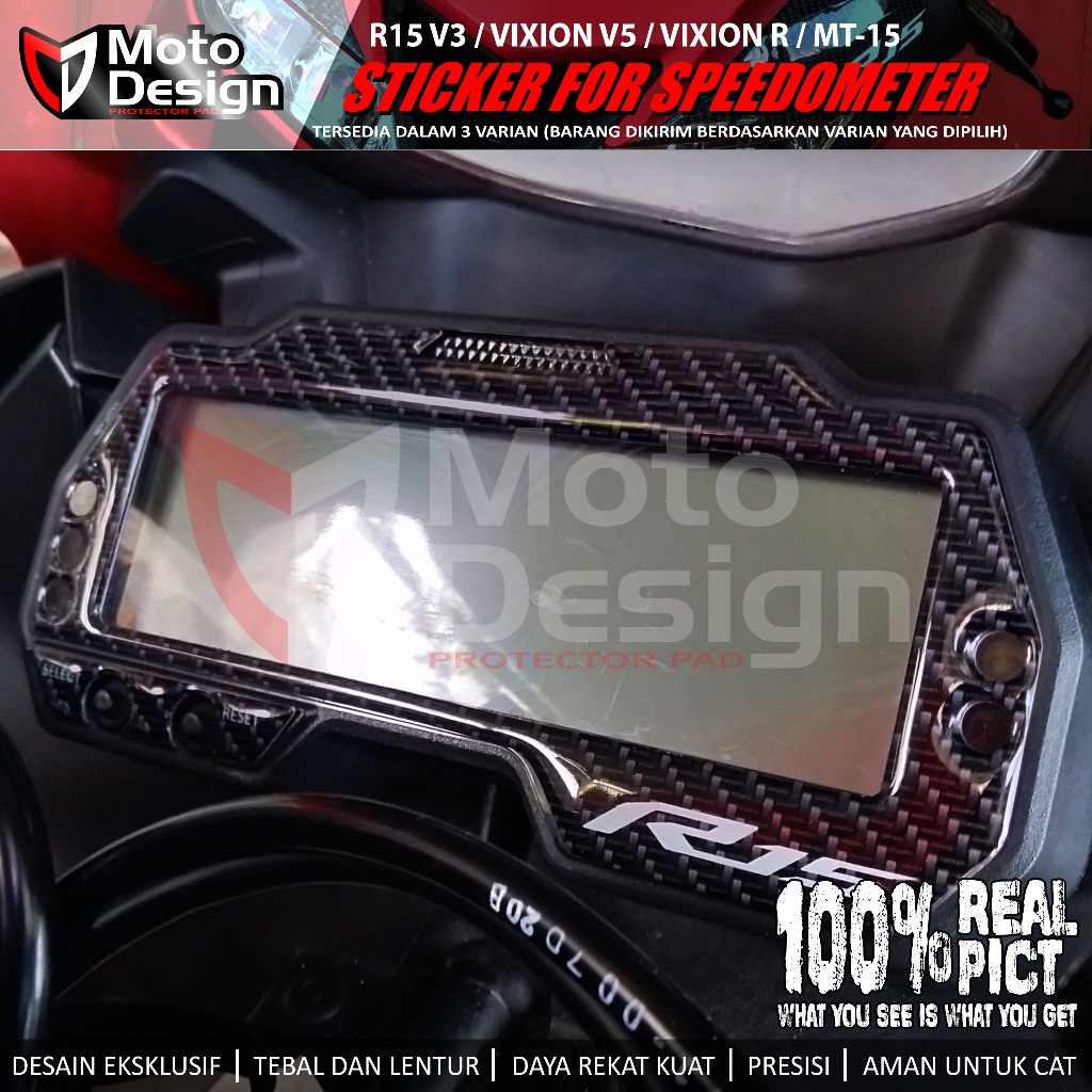 Sticker Embossed Carbon Protector Pad Speedometer Spido R15 V3 | Shopee ...
