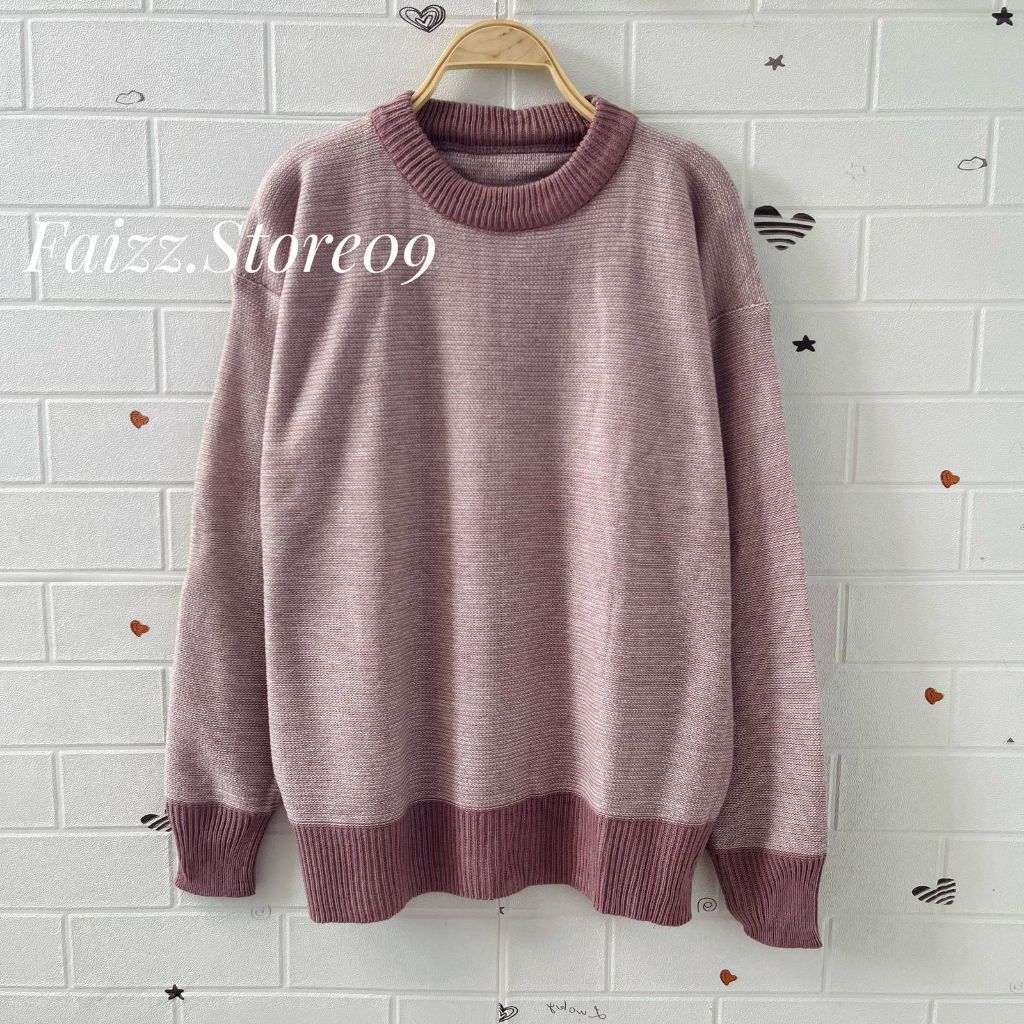 Mihol Women's Oversized Knitted Sweater with Long Sleeve Plain Pattern ...