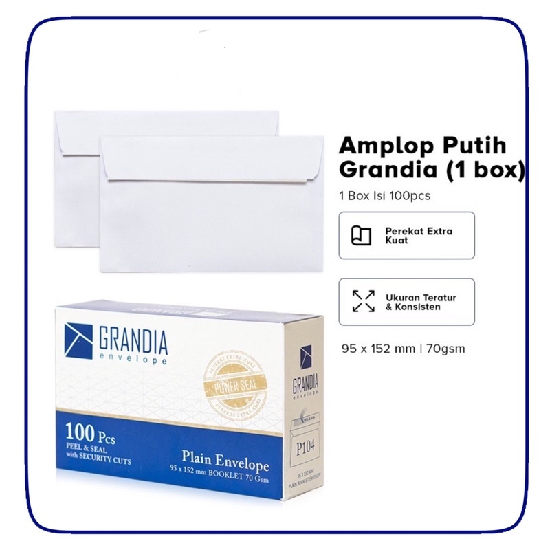 PUTIH *RS* Contents 100Pcs White Envelopes P 104 (Unit) Small Plain ...