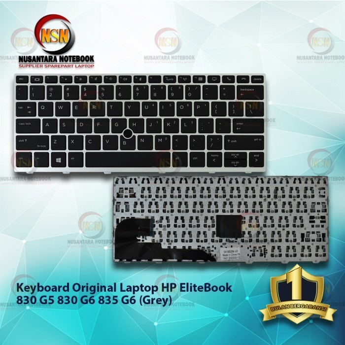 Original Laptop Keyboard hp EliteBook 830 G5 835 G6 (Grey) no Backlight ...