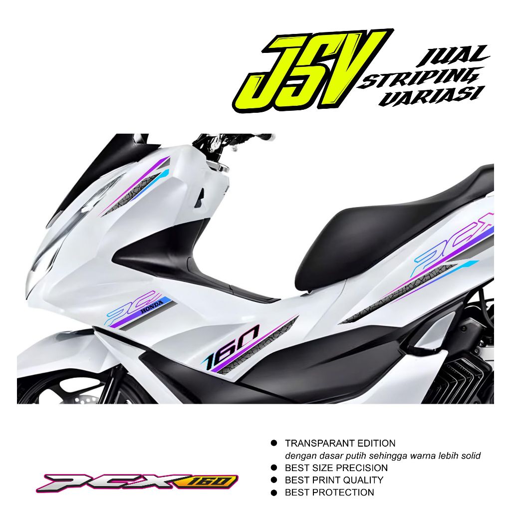 Striping PCX 160 2023 Transparent UV Solid Sticker Honda PCX Variation ...