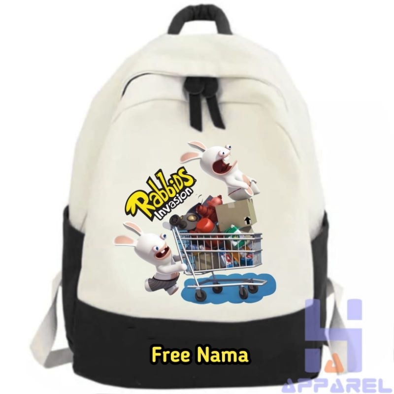 Rabbids INVASION Cartoon Children's Backpack | Shopee Philippines