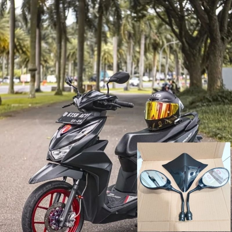 Package Of Rearview Mirror x1 plus visor beat new 2023 Acrylic Material ...