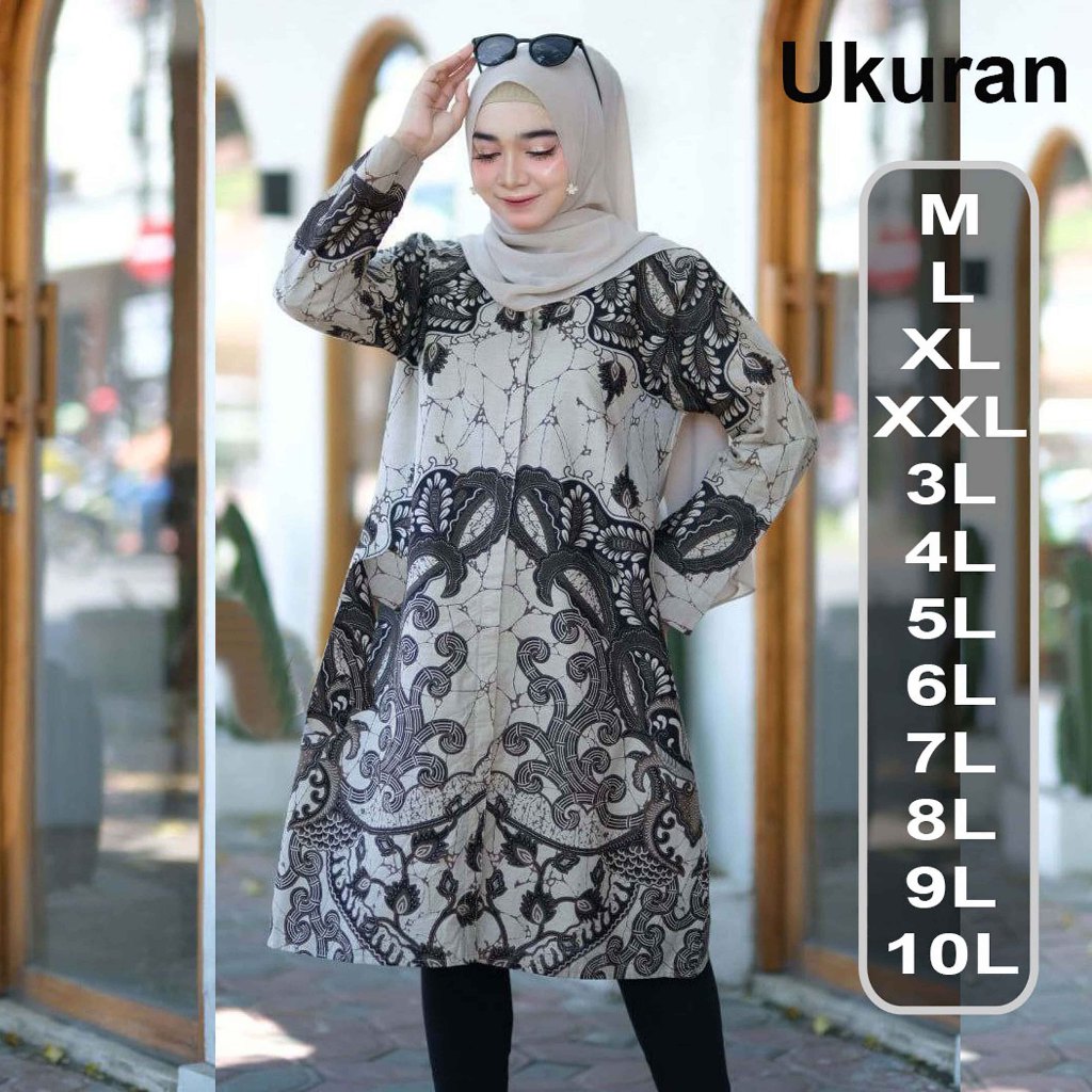 Couple Batik TUNIC Jumbo TUNIC BIG Size Jumbo Batik Tunic Top - Elif ...