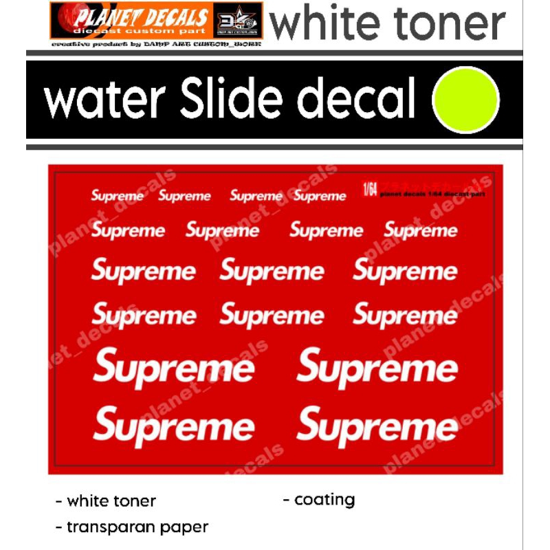Supreme universal Hot Wheels Decal (white toner) | Shopee Philippines