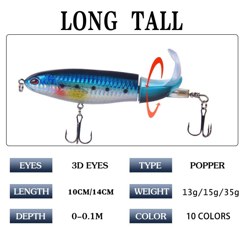 Long Tail Fish Shape Fishing Lure Fishing Bait 13g 10cm - SCF3109 ...