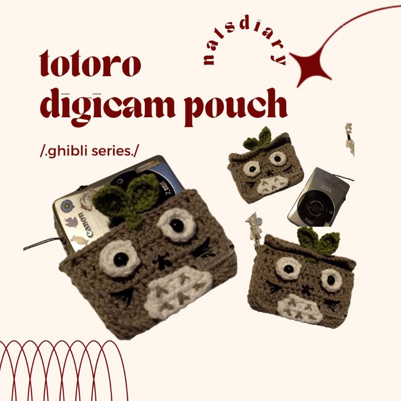 (PO) Crochet TOTORO DIGITAL CAMERA POUCH || Ghibli DIGICAM KNITTED CASE ...