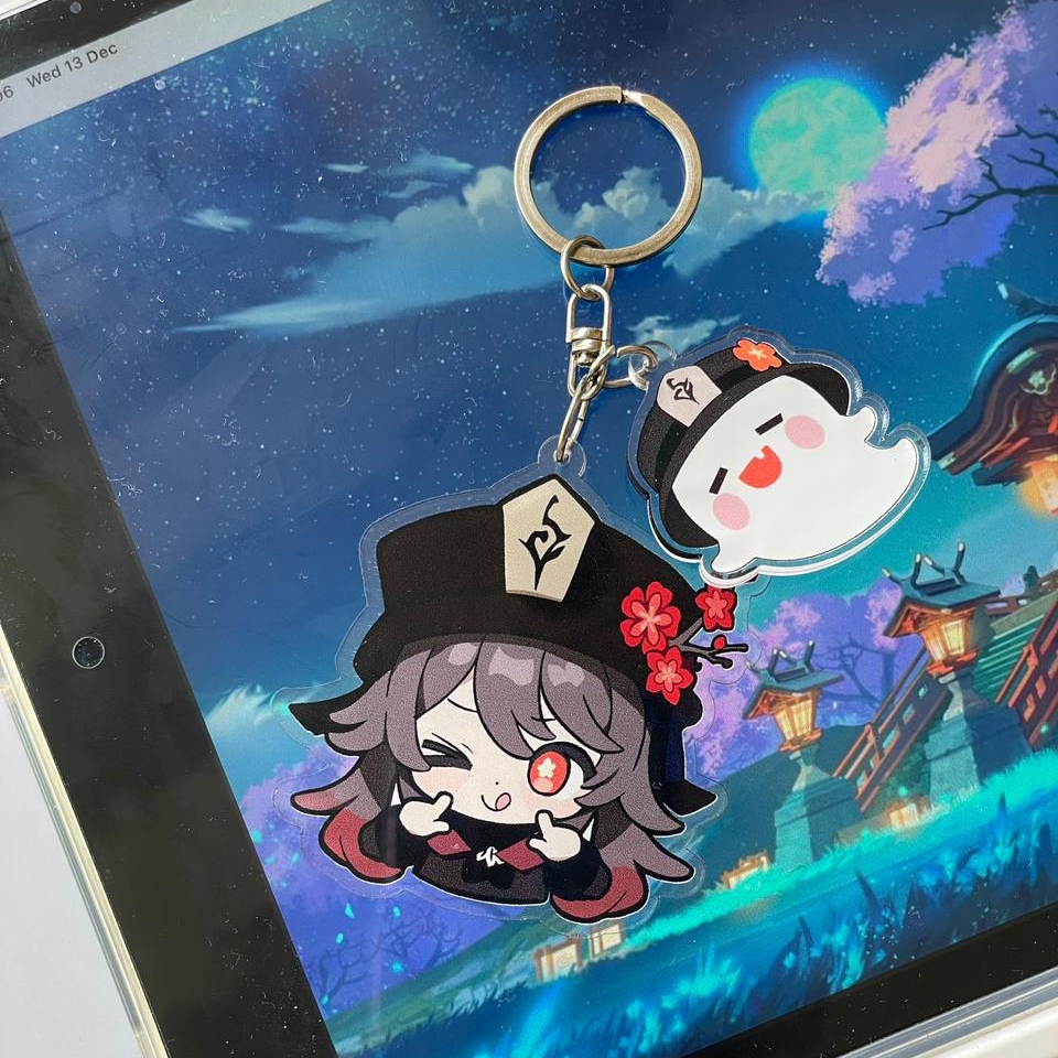 GANTUNGAN Keychain Hu Tao Ghost Genshin Impact Keychain hutao ...