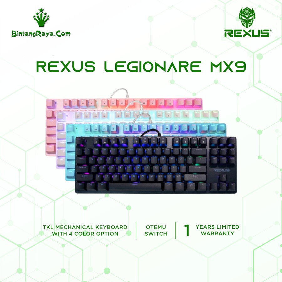 Original MECHANICAL REXUS LEGIONARE MX9 / MX-9 TKL RGB GAMING KEYBOARD ...
