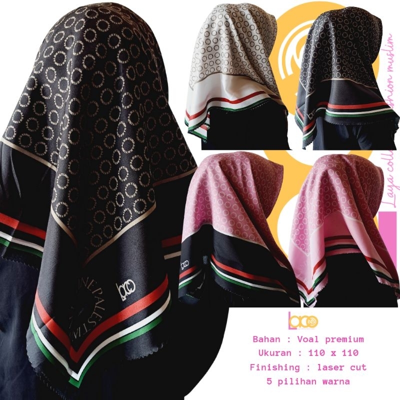 Palestine HIJAB / PALESTINE MOTIF VOAL HIJAB / PALWSTINE PRINTING ...