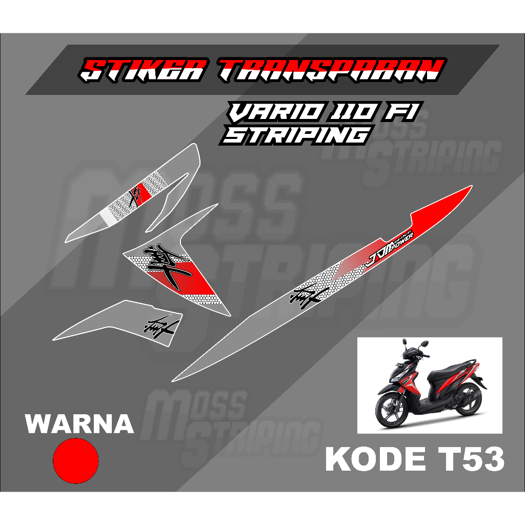 Transparent Uv Striping Honda Vario 110 Fi JDM Power Sticker Sticker ...