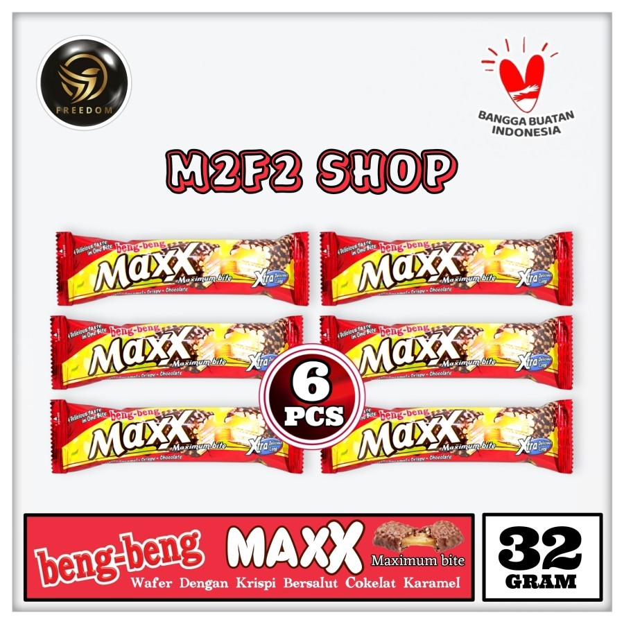 Beng-beng Maxx Wafer Caramel Crispy Chocolate - 32 gr (6Pcs Packaging ...