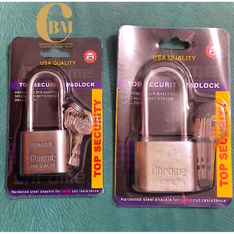 Padlock 30mm 40mm Short Neck Long Chrome | Shopee Philippines