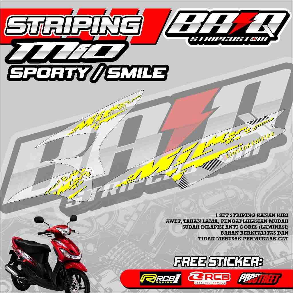 MIO SPORTY/SMILE TRANSPARENT STRIPING STICKER - MIO SPORTY/SMILE ...