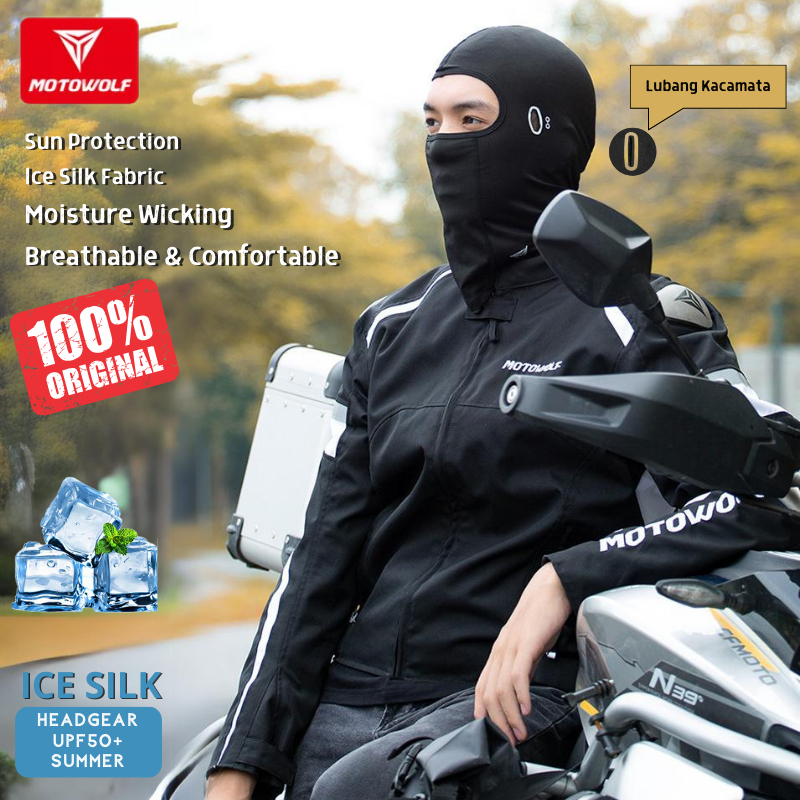 Balaclava Motowolf Original Motorcycle Mask Anti UV Quick Dry | Shopee ...