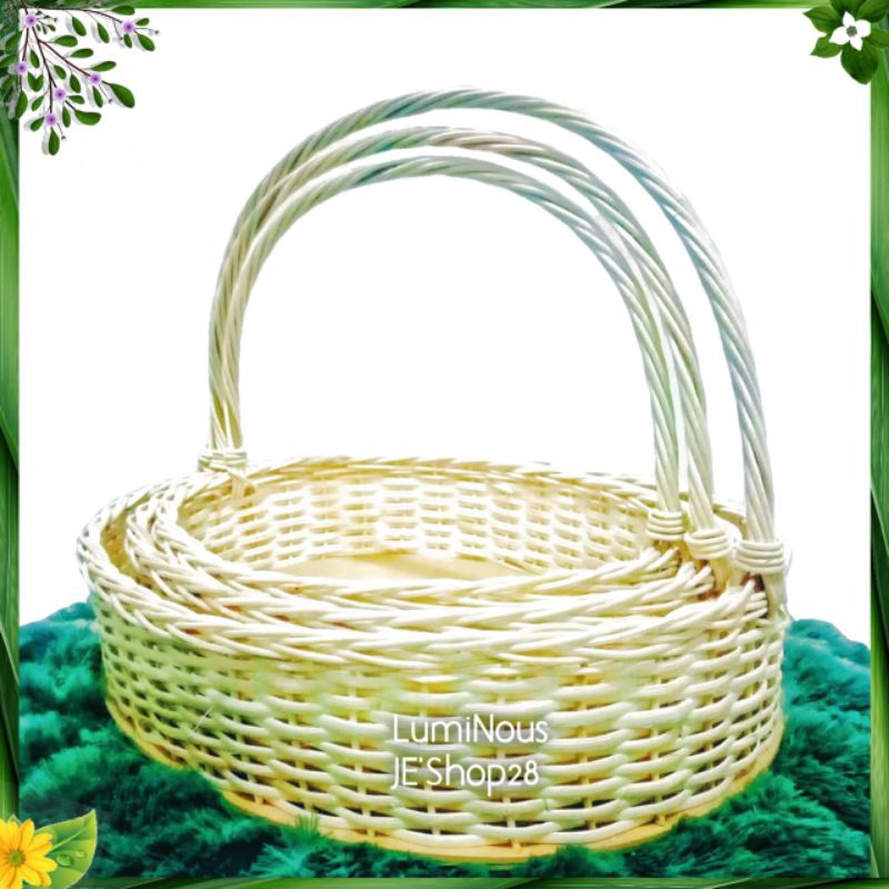 Oval Rattan Parcel Basket Set of 3 Naturall (BL) | Shopee Philippines
