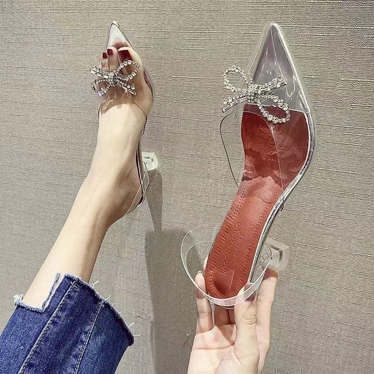 High HEELS Beautiful Women Modern Party Sandals CHINTYA Pointed Glass ...