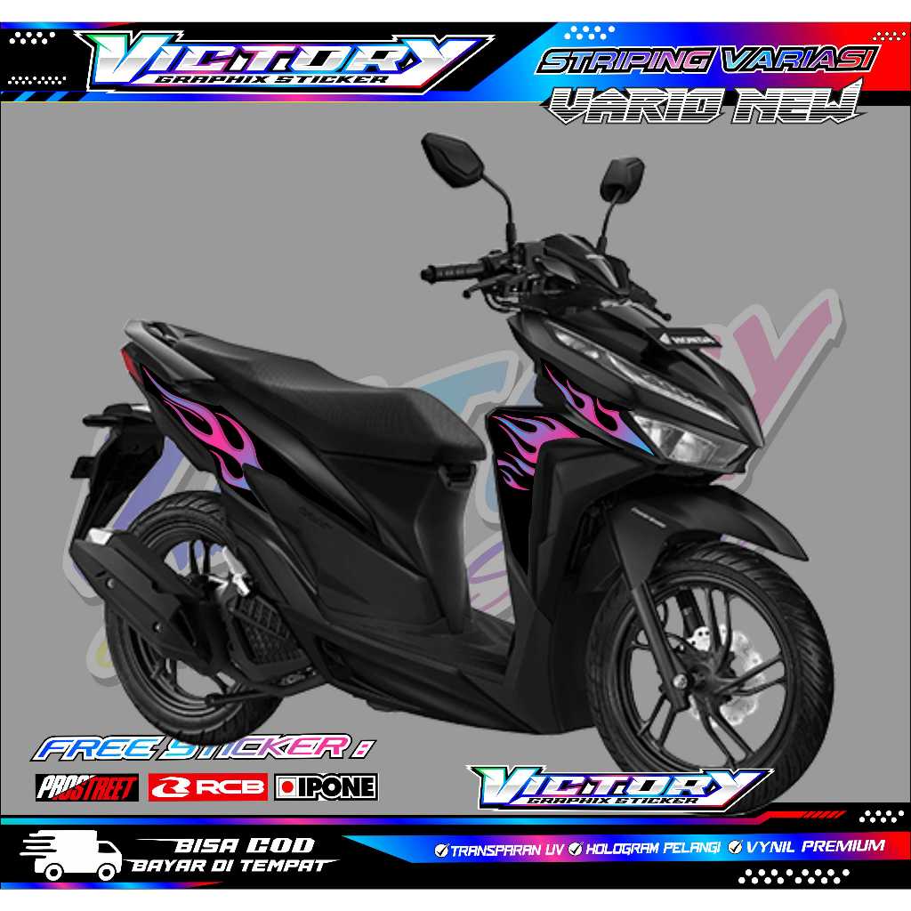 Striping Variation Of VARIO 125 Motorcycle NEW Fire Design/STICKER LIST ...
