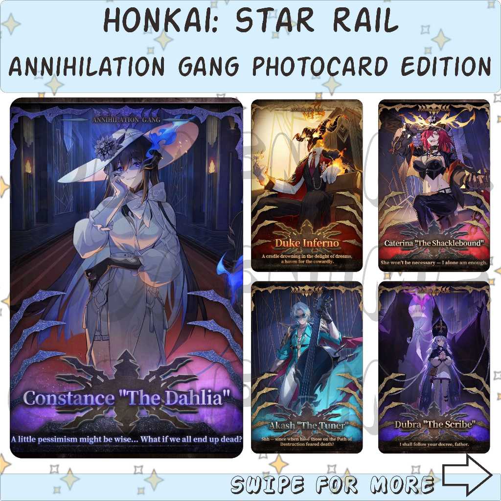 Honkai Star Rail Anniversary Gang Edition Photocard Anime Shopee