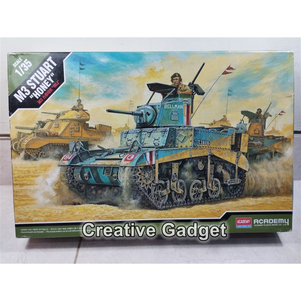 Model Kit Academy 1/35 - US / British Light Tank - M3 Stuart Honey ...