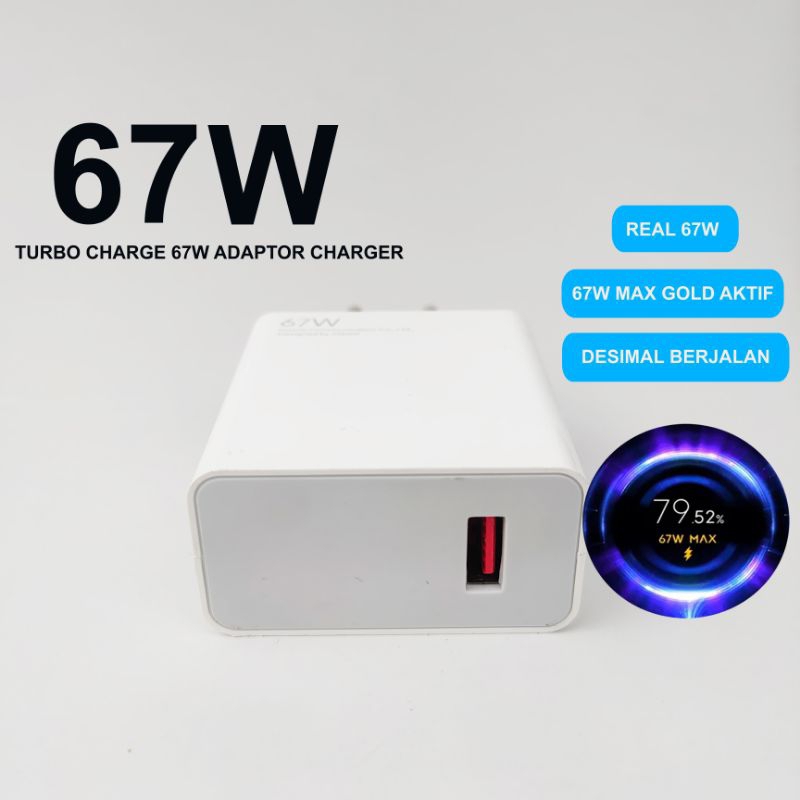 Charger 67W Xiaomi (67W max gold active desimal running) | Shopee ...