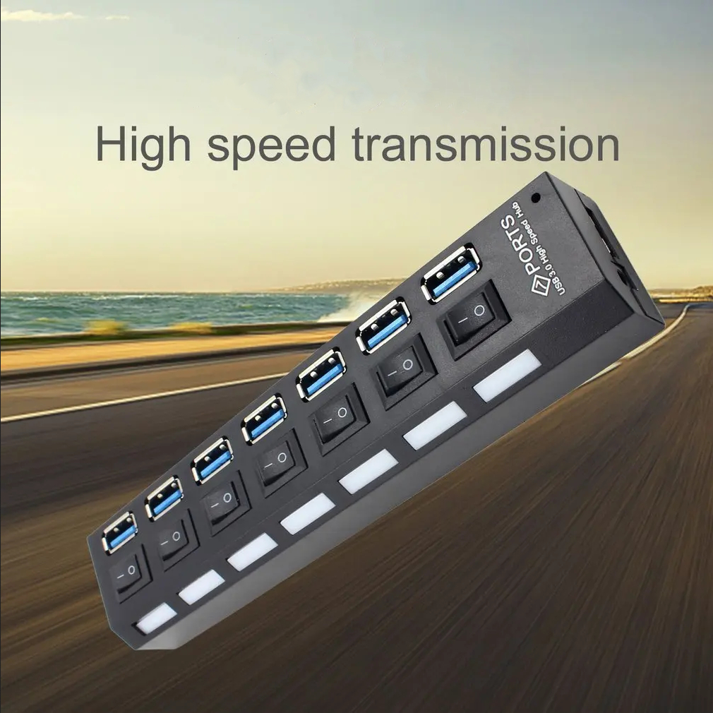 Usb Hub 6Port 2.0 and 1Port 3.0 Docking Station with Power Supply ...