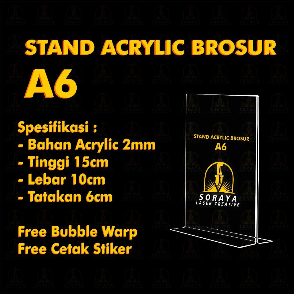Acrylic Brochure Holder A6/Acrylic Tent Card Holder Stand/Qris Stand/2 ...