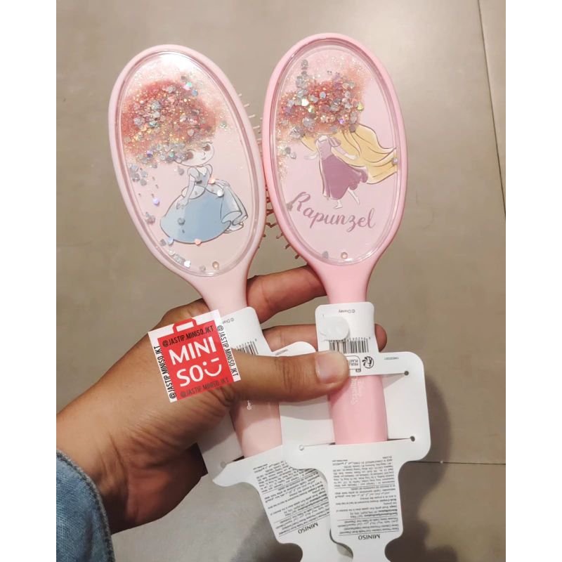 Miniso Comb Glitter Oval Paddle Brush DISNEY PRINCESS Collection ...