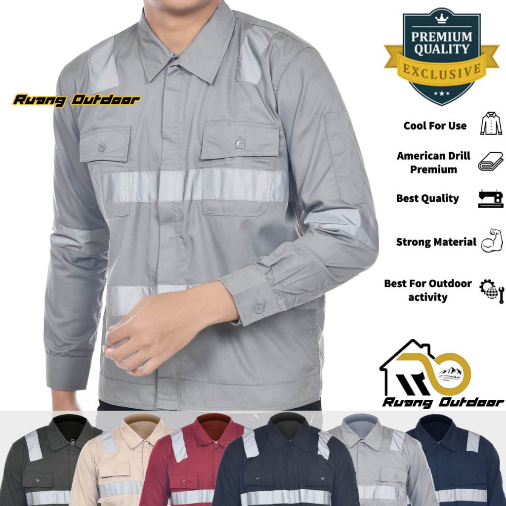 MESIN KEMEJA Wearpack Safety Zipper - Safety Shirt Long Sleeve K3 ...