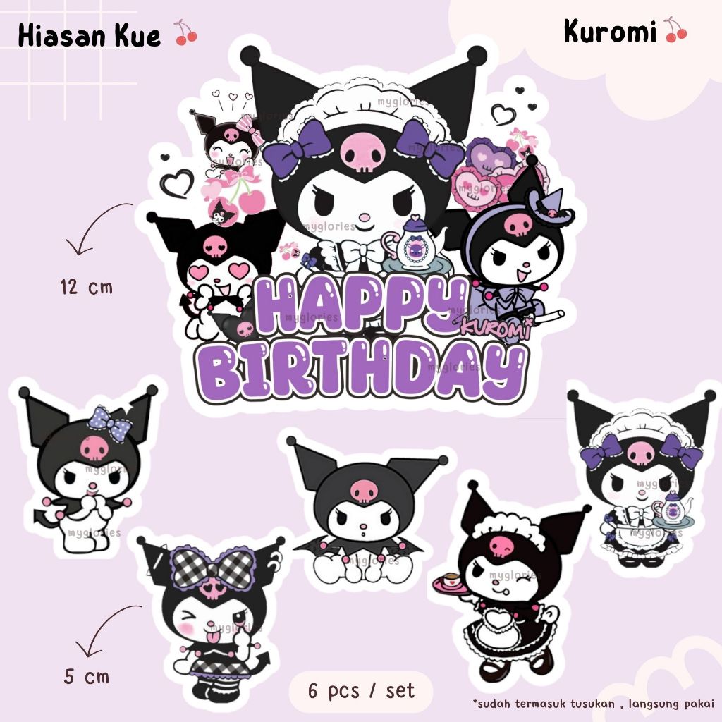 Sanrio Kuromi Melody Cinamoroll Cake Topper Birthday Cake Decoration ...