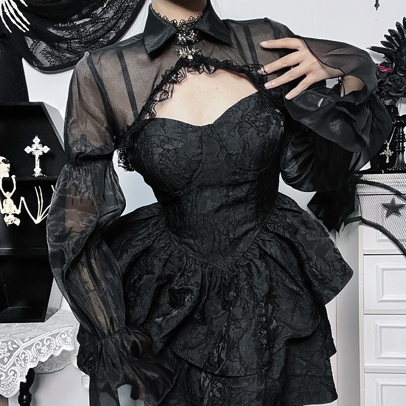 [Goth Story]gothic-heels Long Sleeve See Through Victorian Renaissance ...