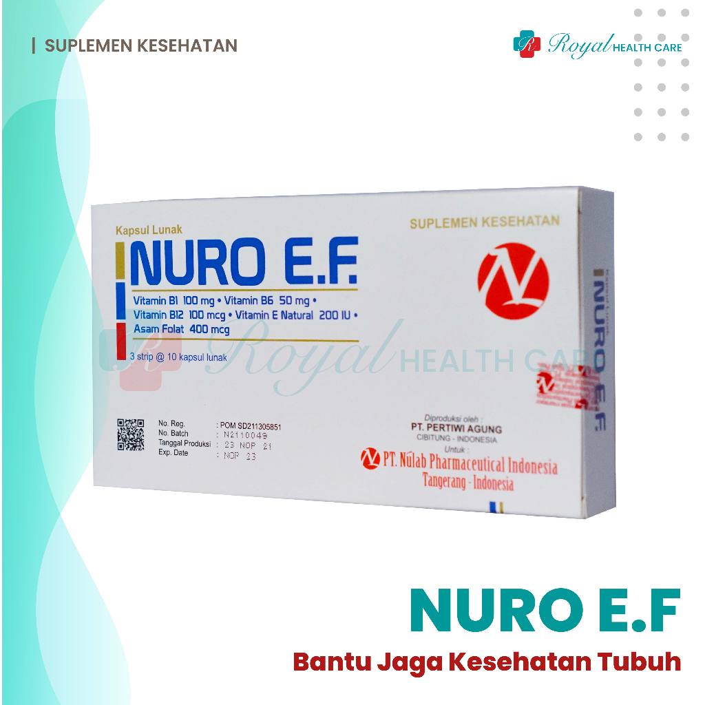 Nuro E.F BOX Contains 30 Softgel Multivitamin B1, B6, B12, E, Folate Acid | Shopee Philippines