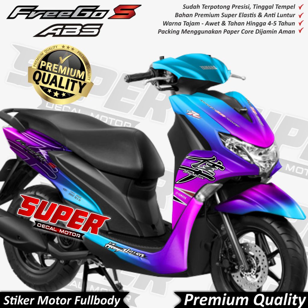 Yamaha FREEGO Motorcycle Decal Sticker Full Body Cool Chameleon Color ...