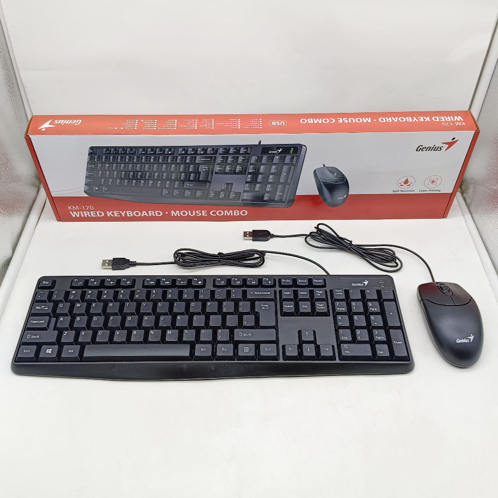 KEYBOARD + GENIUS KM-170 WIRED USB MOUSE | Shopee Philippines