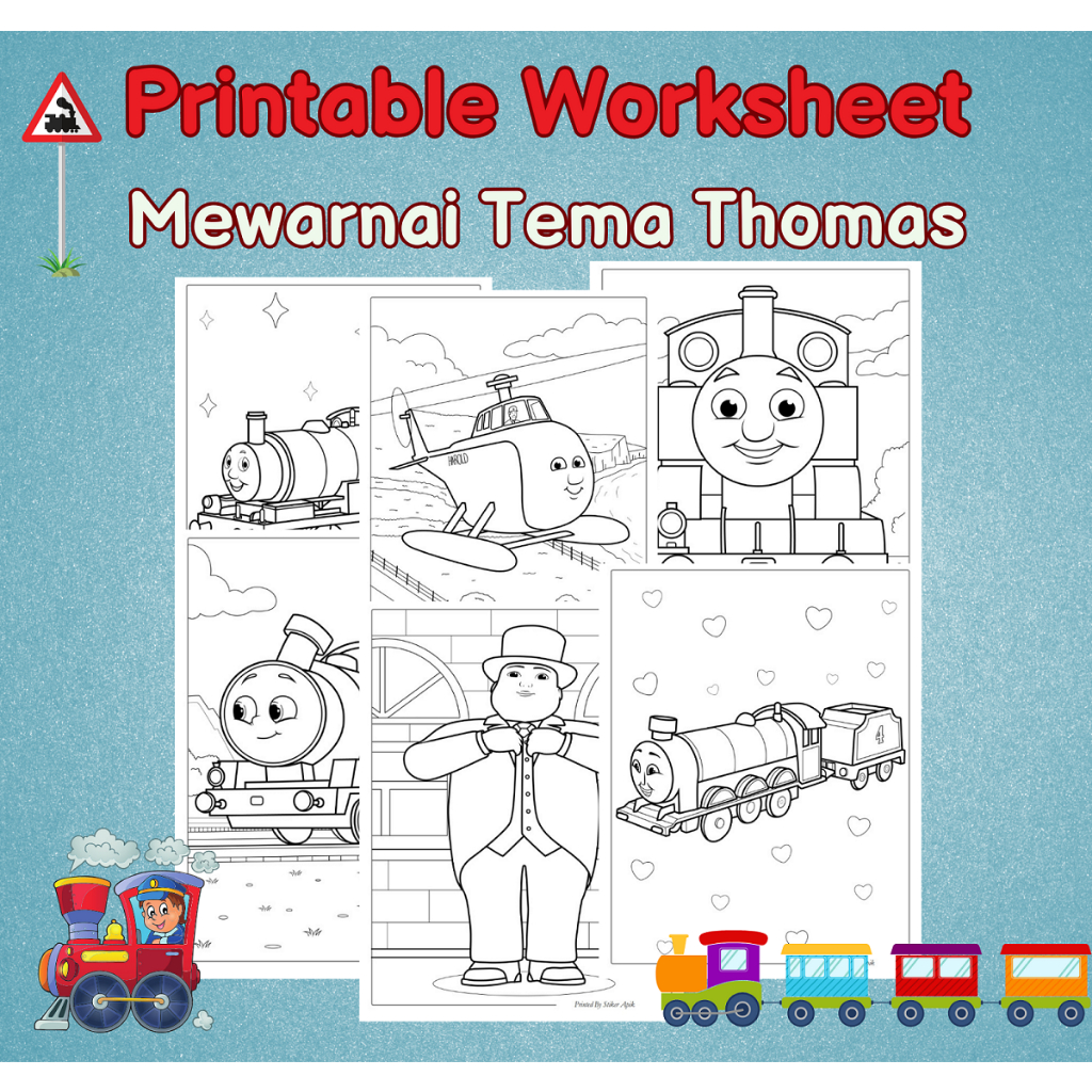 Printable Worksheet Coloring Paper Thomas Theme Coloring Paper | Shopee ...