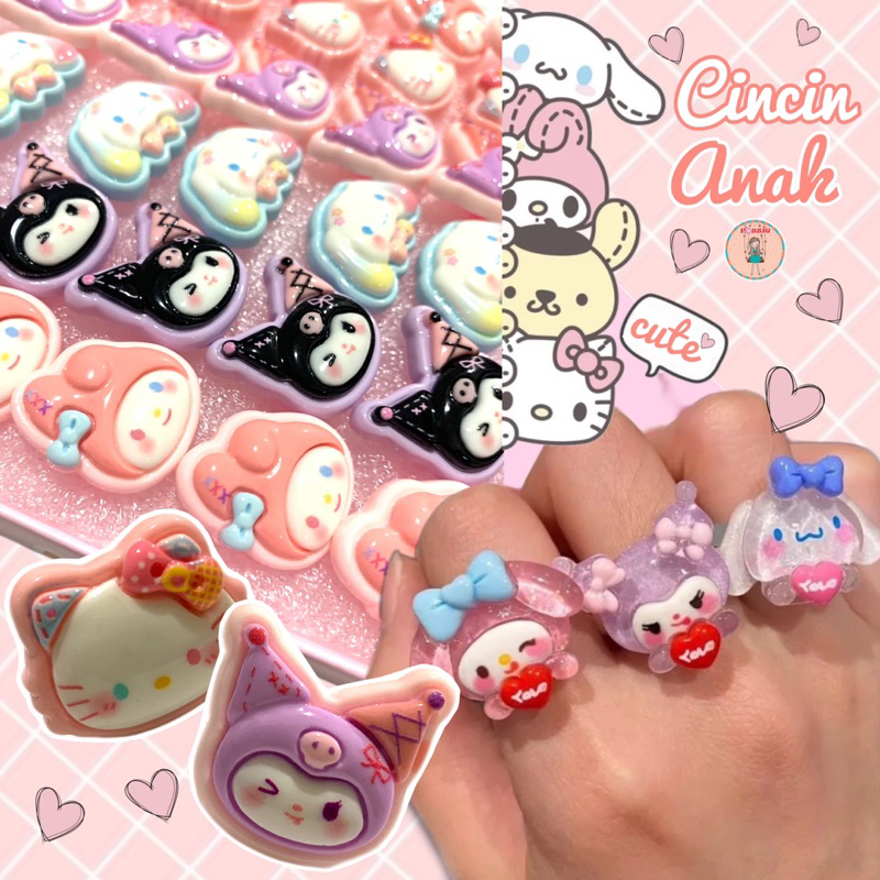 Mini Plastic Ring Box Ring Children's Toy Ring/ Sanrio Ring/ Cinnamon ...