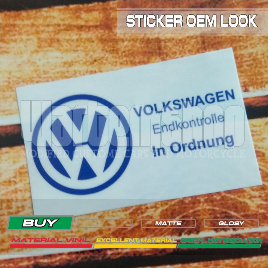 New VW Quality Control Sticker (Inner Sticker) | Shopee Philippines