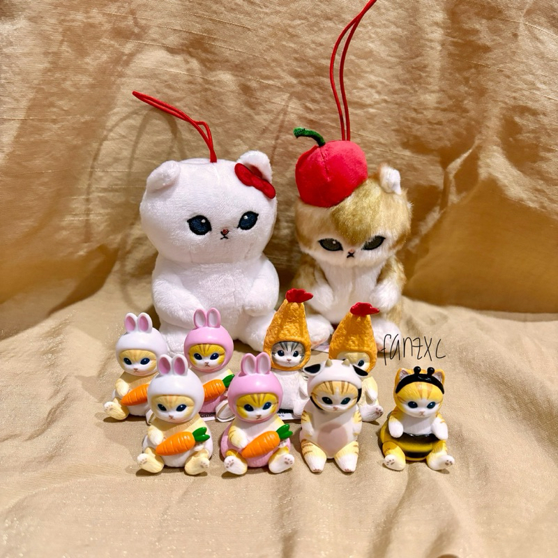 Mofusand — x sanrio; hello kitty / apple hat flushie / pink white bunny ...