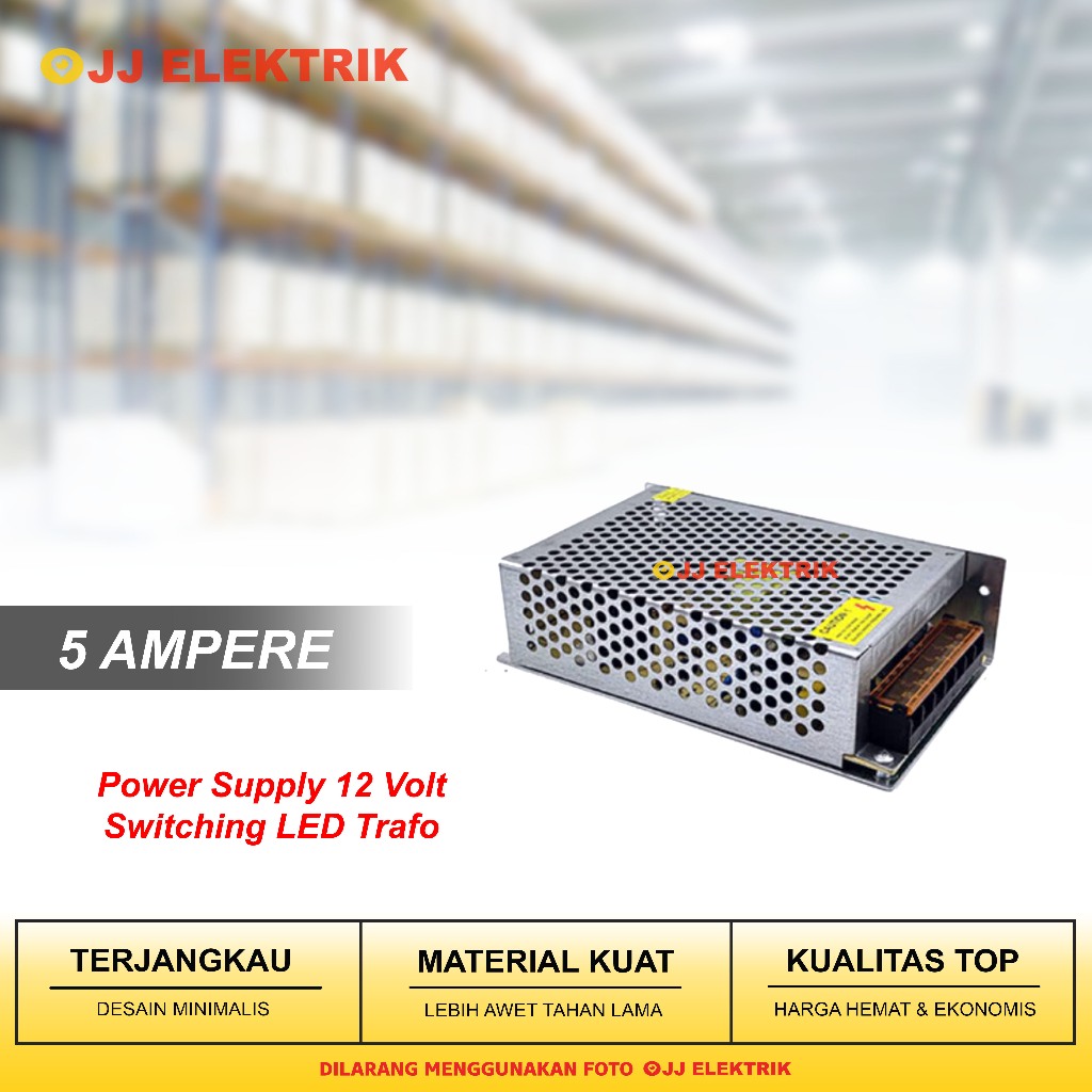12V 5A Switching LED 5 Ampere Transformer Power Supply Adapter | Shopee ...