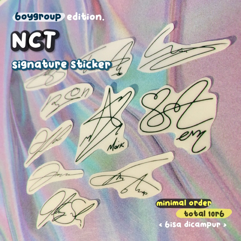 Nct signature sticker transparent sticker sign nct 127 dream wayv ...