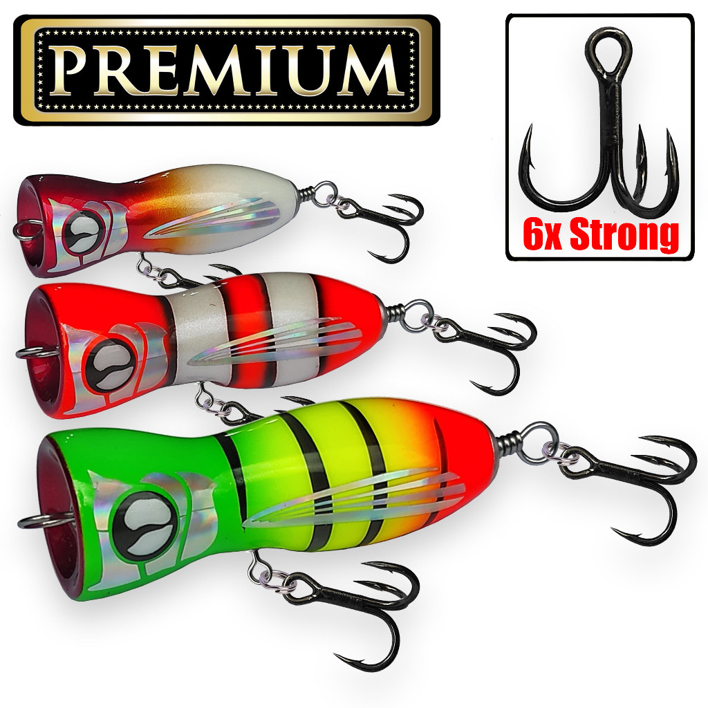 KAYU Popper Bait 5cm 6cm 7cm Handmade Mahogany Casting Popping Material ...