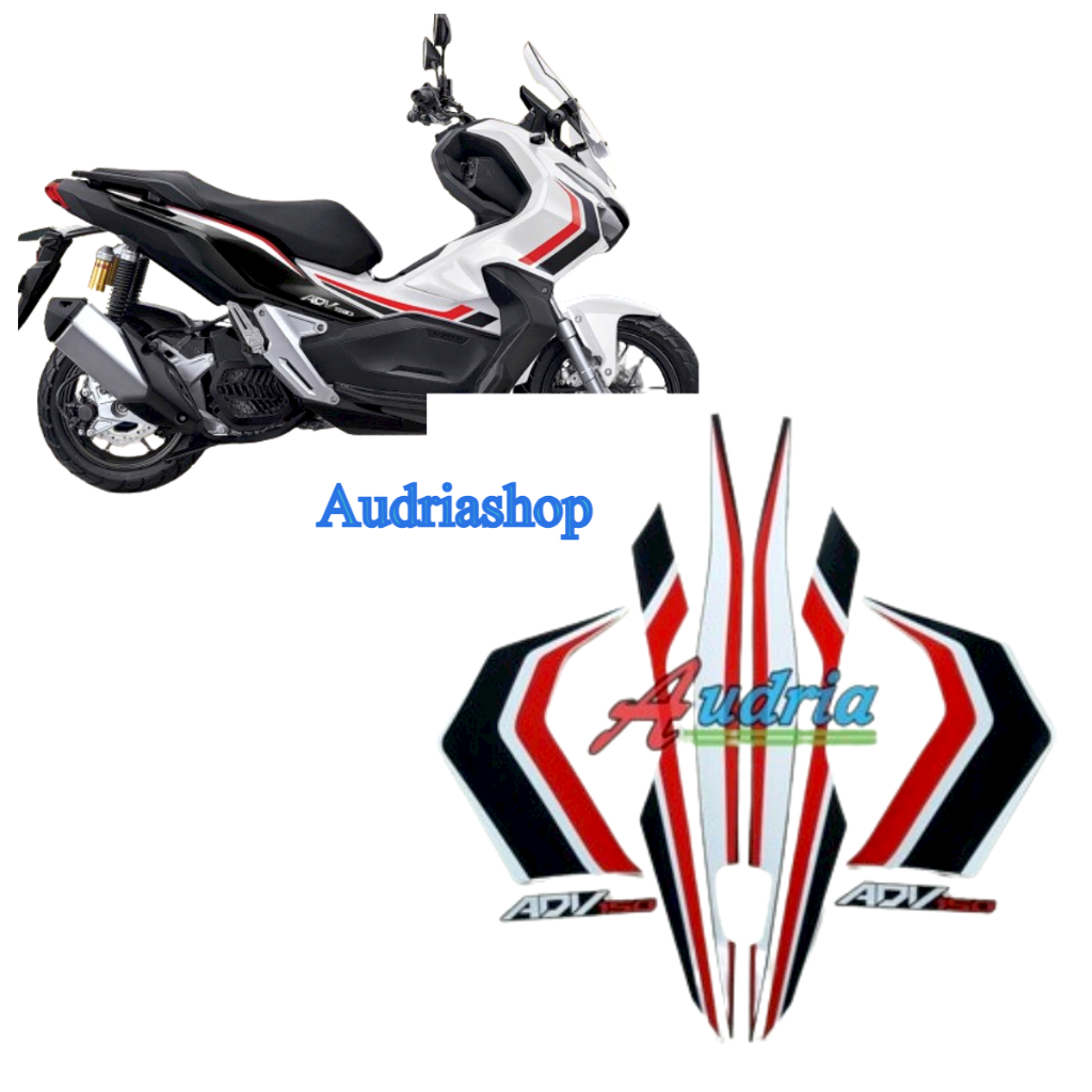 HITAM PUTIH MERAH Honda adv 150 2020 cbs Motorcycle Sticker Striping ...