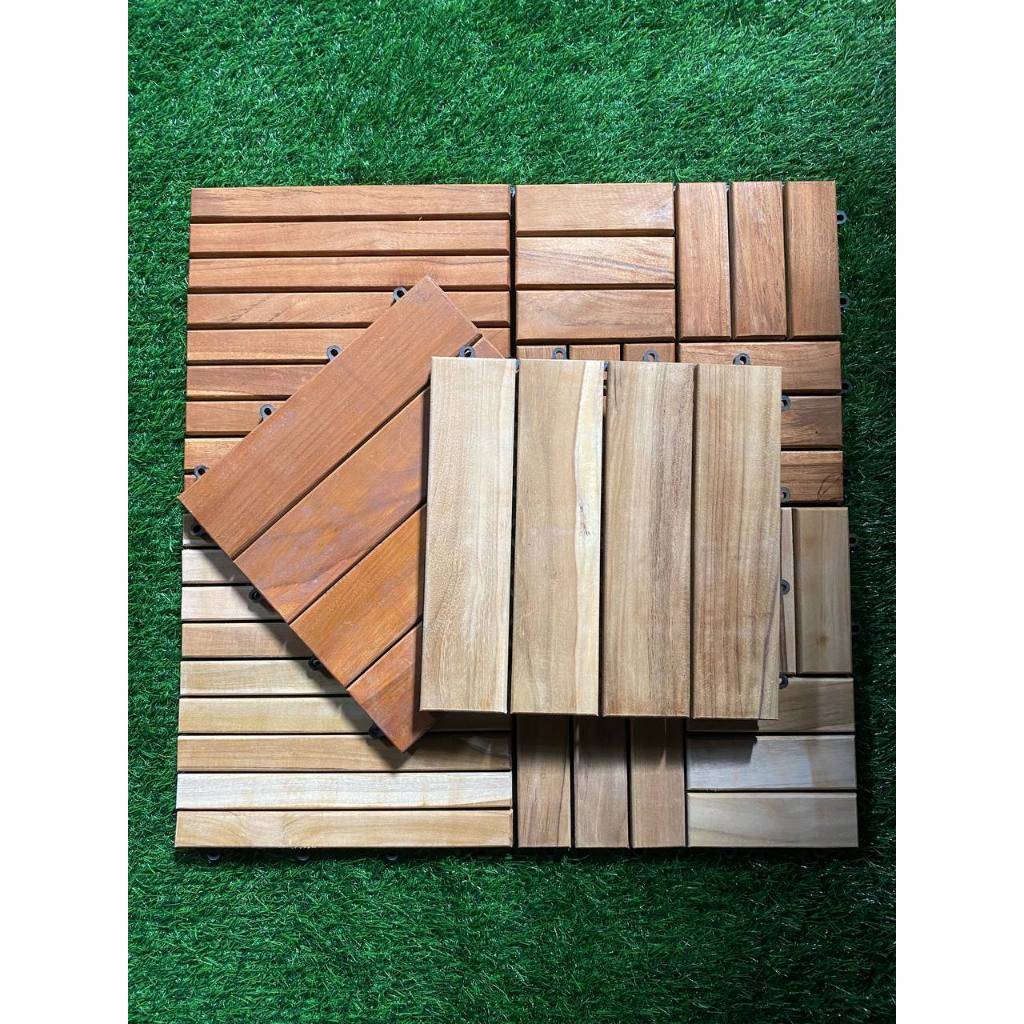 KAYU Teak Decking Tile Wooden Floor with Salur Motif - Parquet Tiles ...