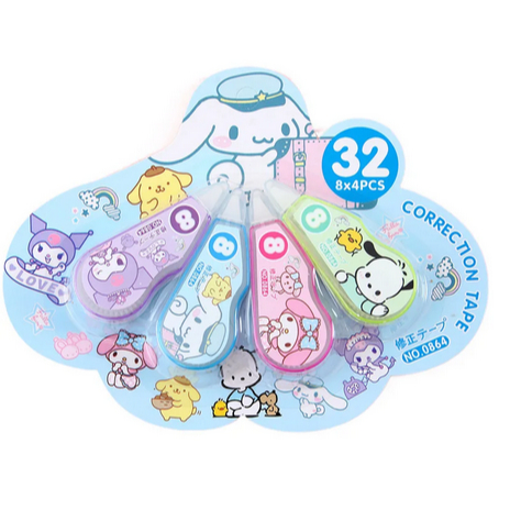 Correction Tape FANCY 32m contains 4/Typex Roll KUROMI/Typex SANRIO ...