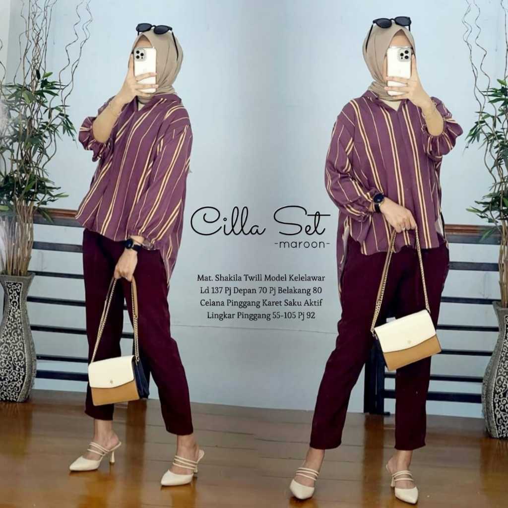 Cilla Set Shakila Twill Bat Model | Shopee Philippines