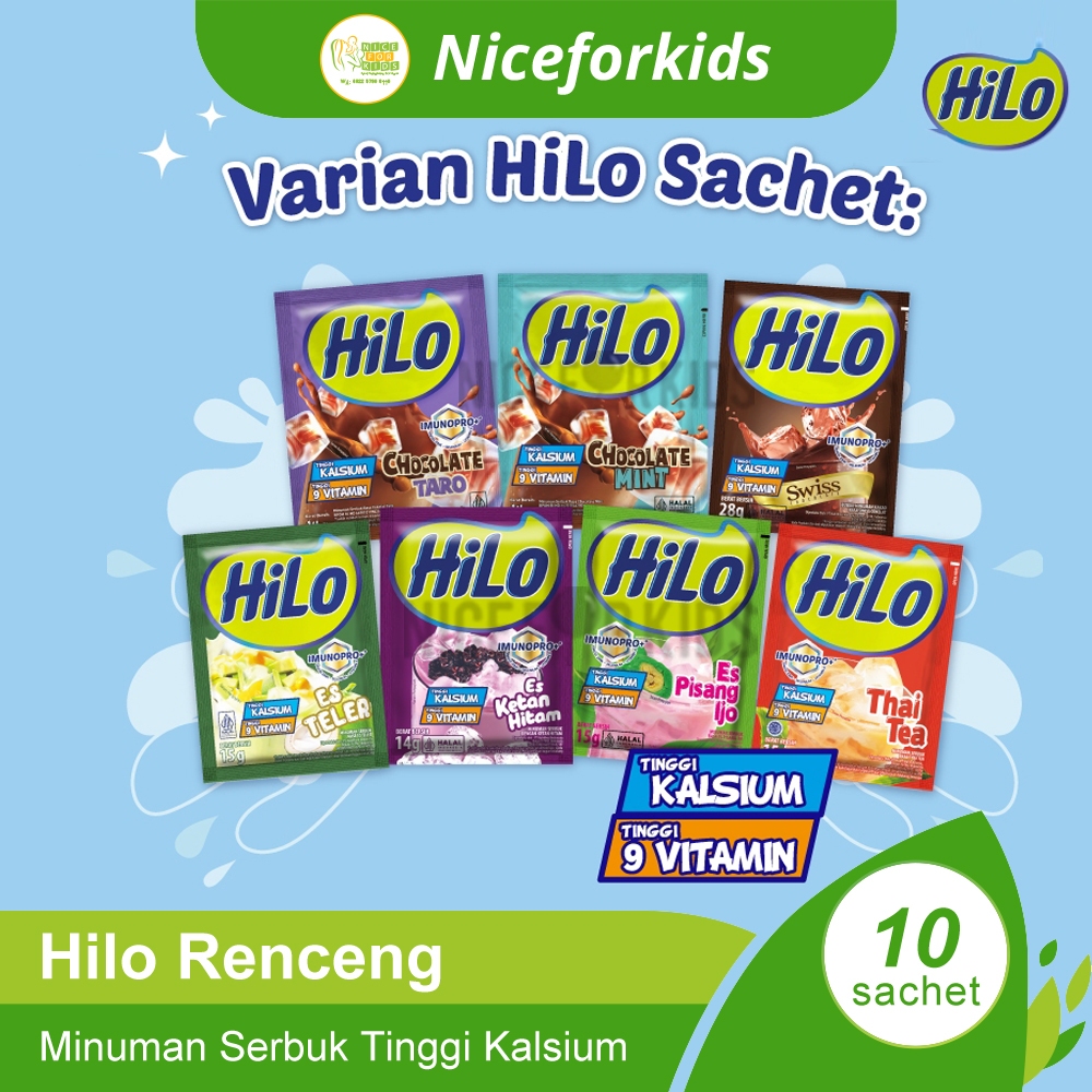 HiLo High Calcium Powdered Drink Contains 10 sachets / Nutritious Drink ...